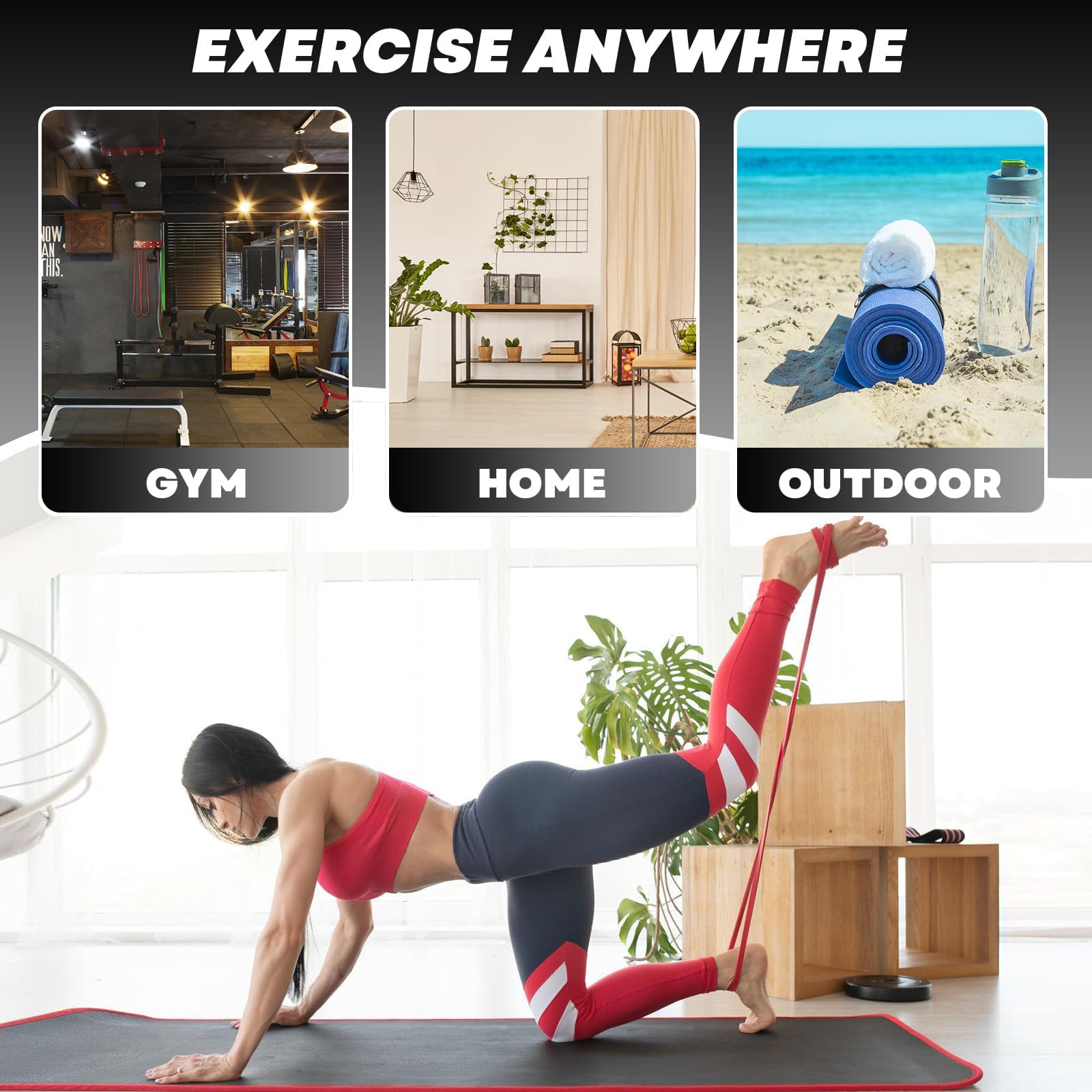 Acull Resistance Bands for Working Out, Pull Up Assistance Bands, Exercise Bands, Workout Bands, Excersing Bands, Resistance Band Set for Men Women, Stretch Bands for Physical Therapy, Home Workouts