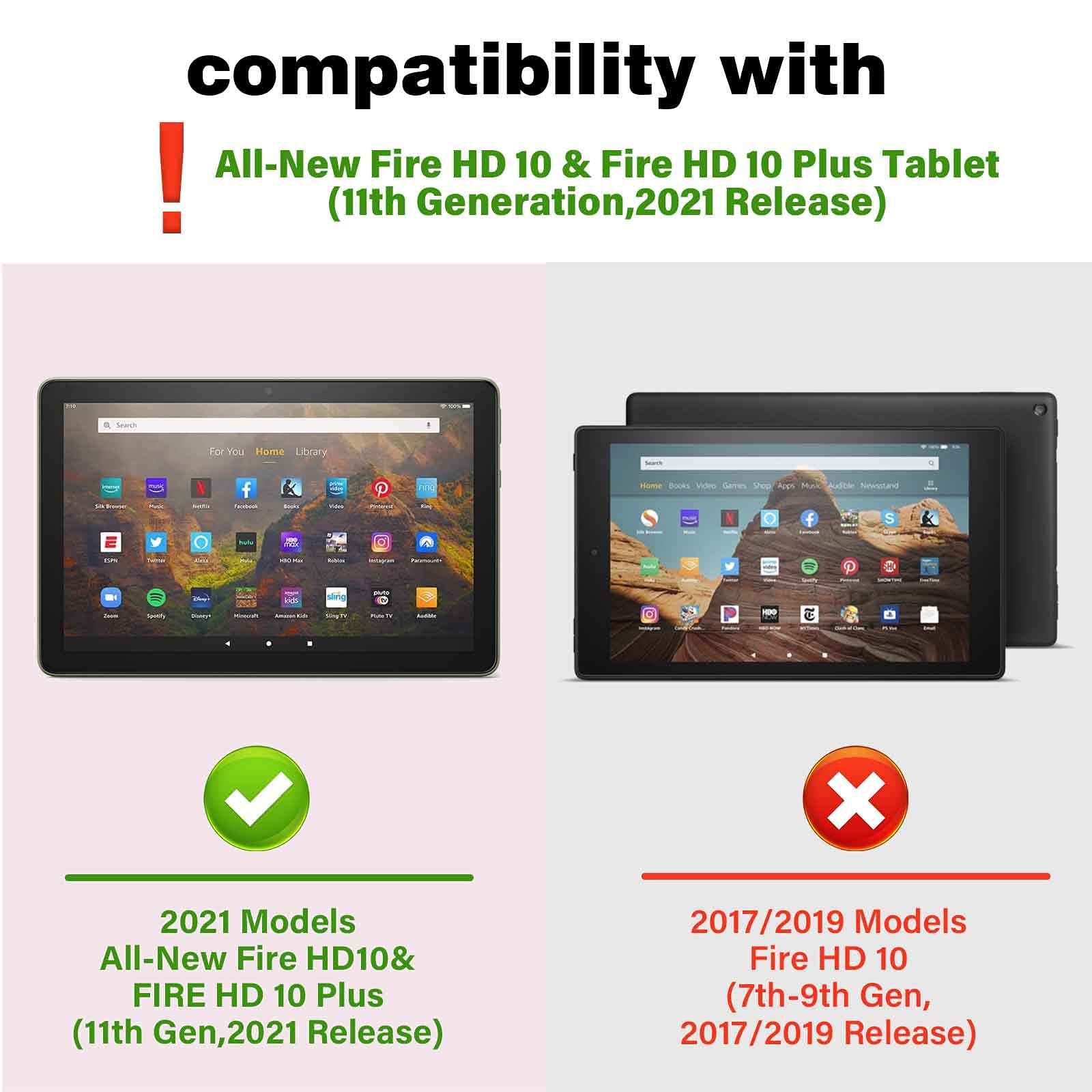 Aippdo Case for All-New Fire HD 10 & Fire HD 10 Plus Tablet (10.1", 11th Generation, 2021 Release), Slim Folding PU Leather Stand Cover Case with Auto Wake/Sleep