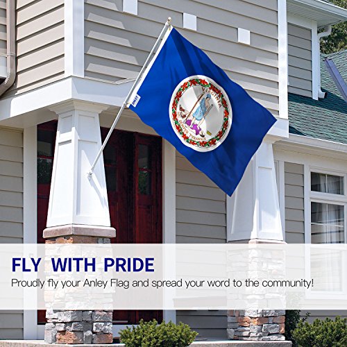 Anley Fly Breeze 3x5 Foot Virginia State Polyester Flag - Vivid Color and Fade Proof - Canvas Header and Double Stitched - Virginia VA State Flags with Brass Grommets 3 X 5 Ft