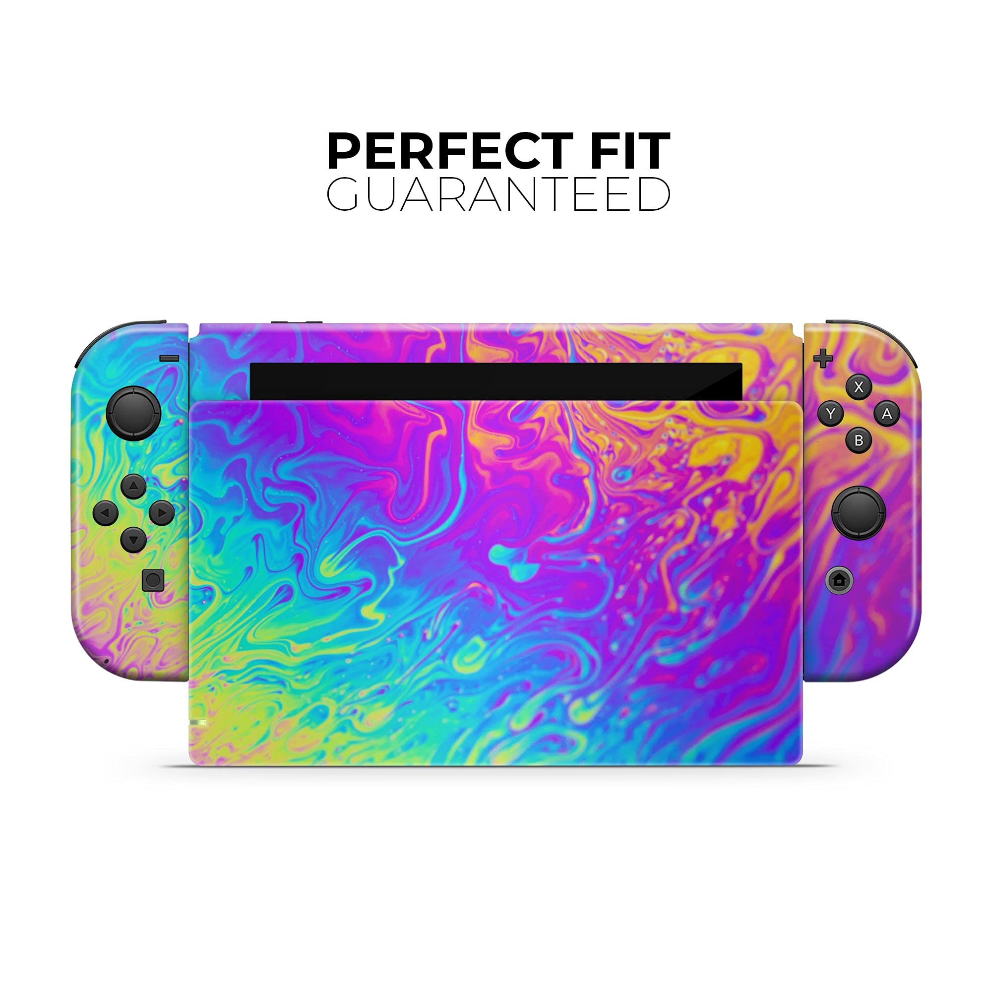 Design Skinz Compatible with Nintendo Switch Console Bundle Skin Decal Protective Scratch-Resistant Removable Vinyl Wrap Cover - Neon Color Fushion V2