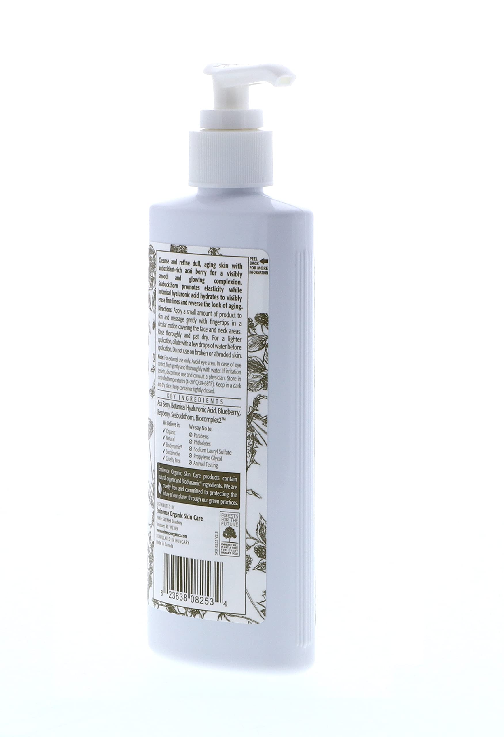 Eminence Organic Skincare Firm Skin Acai Cleanser with Hyaluronic Acid, 8.4 Ounce