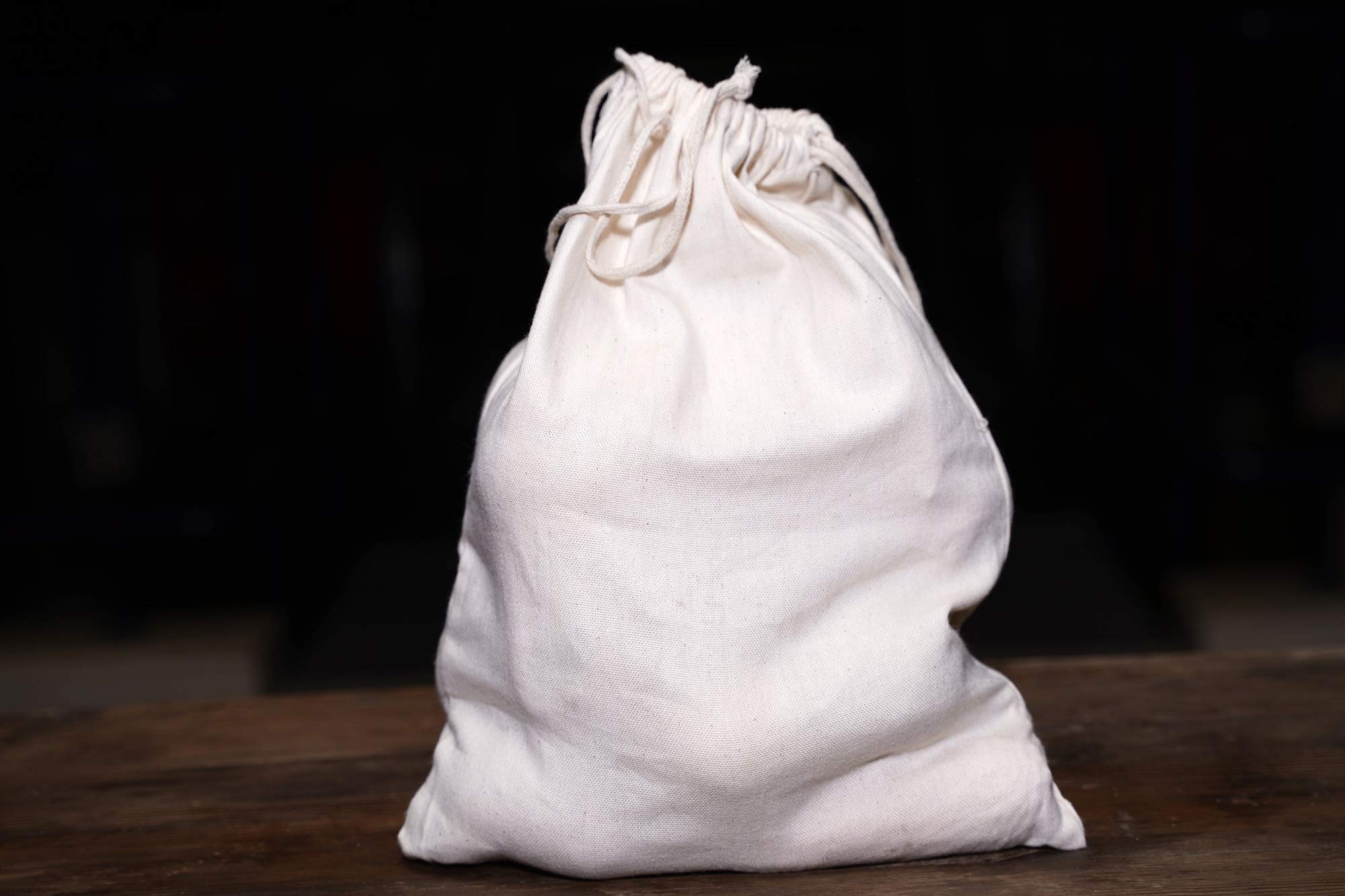 8"x10" Reusable Eco Friendly 100% Cotton Double Drawstring Muslin Bags "Premium Quality" (Natural Color)- Set of 100