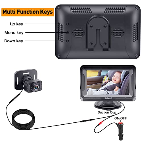 DoHonest Baby Car Camera HD 1080P with Display - Infant Safety Seat Baby Car Mirror for Rear Facing 5 Mins Easy Installation Night Vision V33