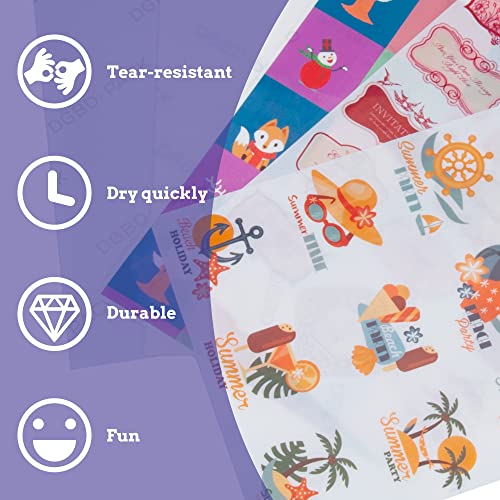 DGBDPACK Printable Vinyl Sticker Paper 8.5"x11" Glossy Sticker Paper 20 Sheets Translucent Waterproof Self-adhesive for Inkjet Printer