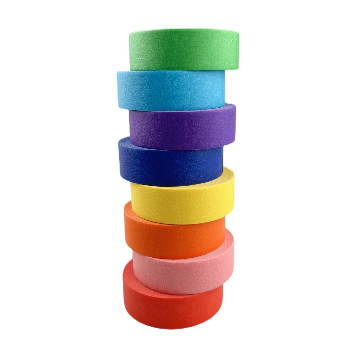 Baijixin Rainbow Colored Masking Tape - 8 Colors Masking Tape Painters Tape Art & Crafts DIY Supplies - Decorative Paper Tape for Kids Teachers & Artists Labeling, Drafting, Scrapbooking (18mm x10m)