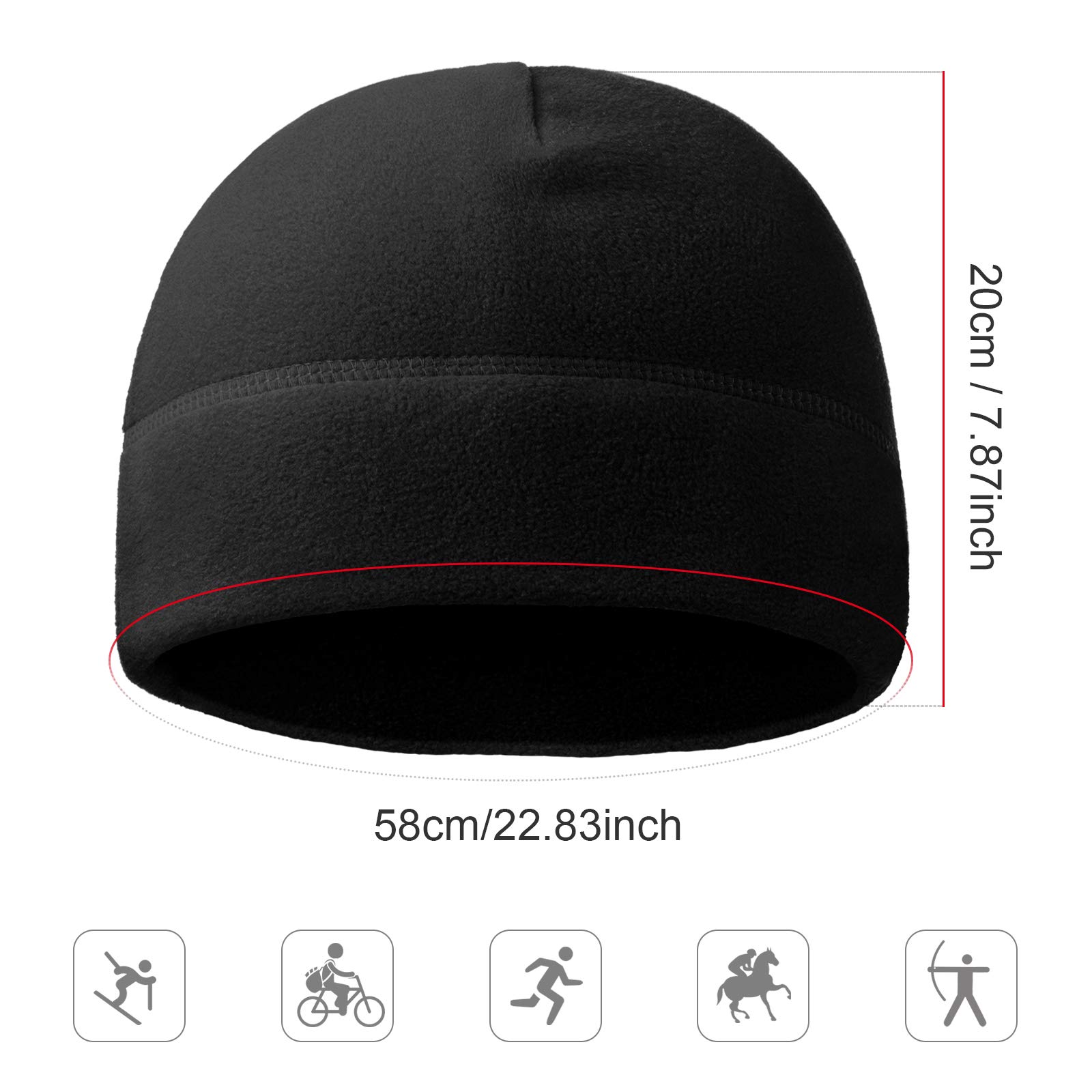 8 Pieces Fleece Hat Mens Winter Skull Cap Tactical Fleece Skull Beanie for Running Skiing Cycling Sports (Classic Style)