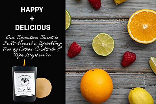 Stay Lit - Citrus & Champagne Scent, Natural Soy Wax Candle, Funny Witty Gift Box for Women Girlfriend Men, Luxury Long Lasting, Aromatherapy, Gag, Joke, Hostess, New Home, House Warming Present, 9 oz