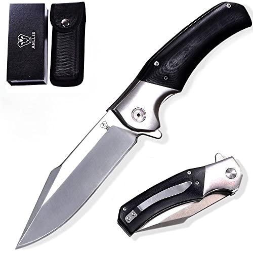 ANLLIS Tactical Knife, D2 Steel High Hardness, Bearing Folding Knife, Men's Military Style, Souvenir Gife, Outdoor Survival Bush Knife, Hunting Camping Knives