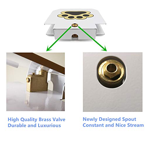Piepea Brass Valve Outdoor Dog/Pet Water Fountain, Step On Dog/Pet Water Dispenser System for Fresh Water, Upgraded Version providing Constant Stream,41" Hose