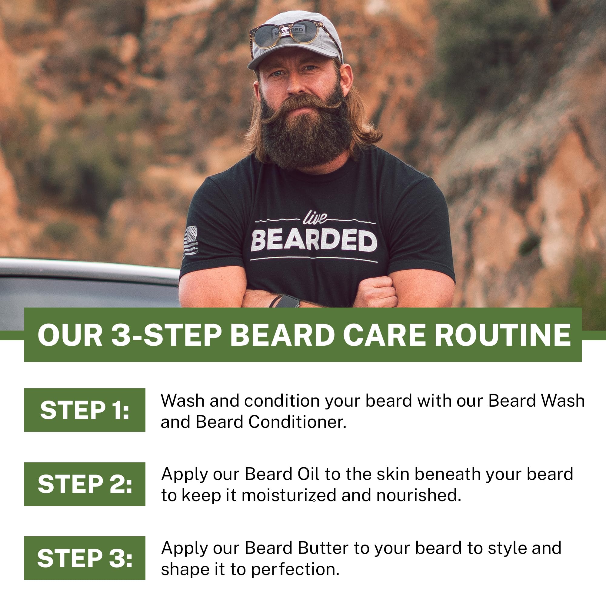 Live Bearded Beard Butter, 3 fl oz - Made in the USA - All-Natural Leave-in Conditioner and Softener with Shea | Legend Scent - Sandalwood, Vanilla