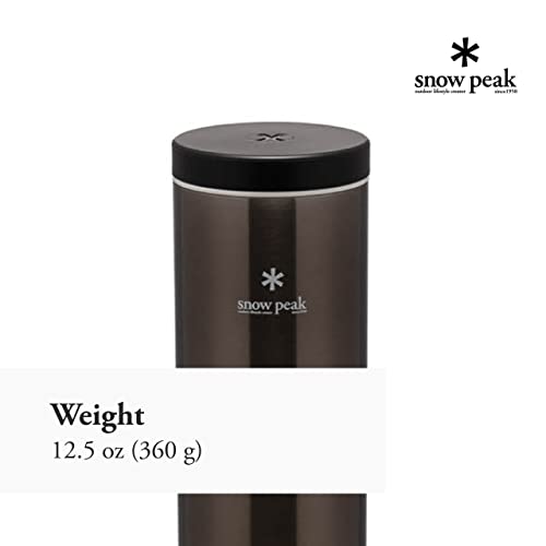 Snow Peak System Bottle - Double-Wall Insulated Stainless Steel Water Bottle with Multiple Lids - Versatile Camping & Backpacking Equipment - 500 ml - Dark Silver
