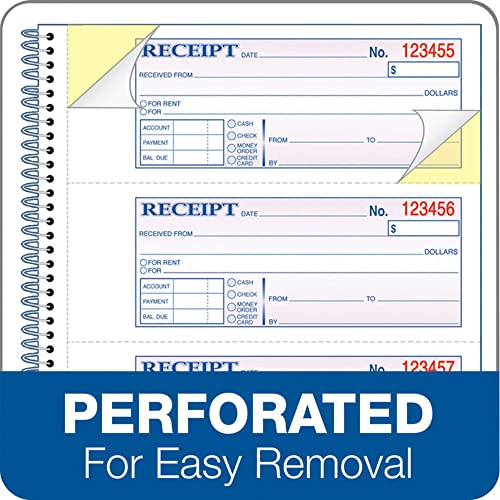 Adams(R) Carbonless 2-Part Spiral Money/Rent Receipt Book, 7 5/8in. x 11in., Book of 200 Sets, SC1182