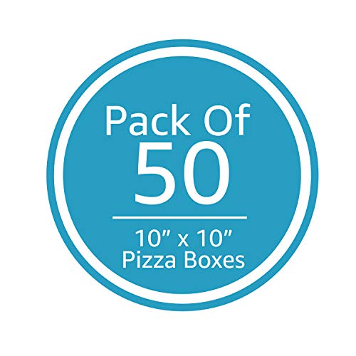 White Cardboard Pizza Boxes, Takeout Containers - 10 x 10 Pizza Box Size, Corrugated, Kraft β 50 Pack