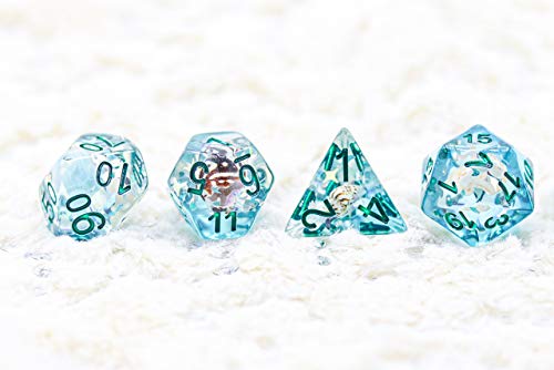 Blue Ocean of Seashell DND Dice Set for Dungeons and Dragons Gifts, D&D, D and D, Pathfinder, Accessories, D20, Polyhedral, Resin Dice, Metal, Dice Tray, Tower, Bag, Box