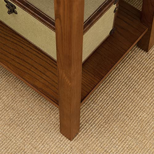 Leick Home Favorite Finds Nightstand Table with Shelf, Russet/Blackened