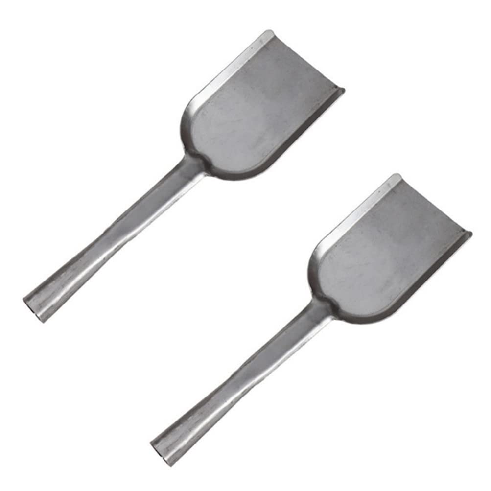 Cabilock 2Pcs Long Ash Shovel Handheld BBQ Charcoal Ash Poker Scoop Oven Ash Shovel Mini Dust Pan for Wood Stoves Campire Fireplace