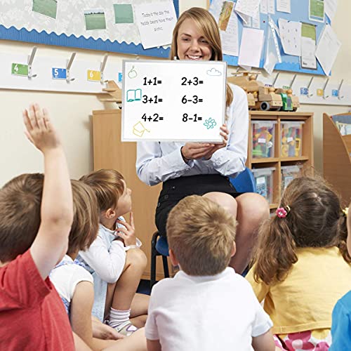 STOBOK Small Dry Erase White Board - 14 x 11 inch Desktop Double-Sided Mini Whiteboard Easel with Stand, Magnetic Portable Desk Board to Do Reminder for Kids,Students,Office School Home