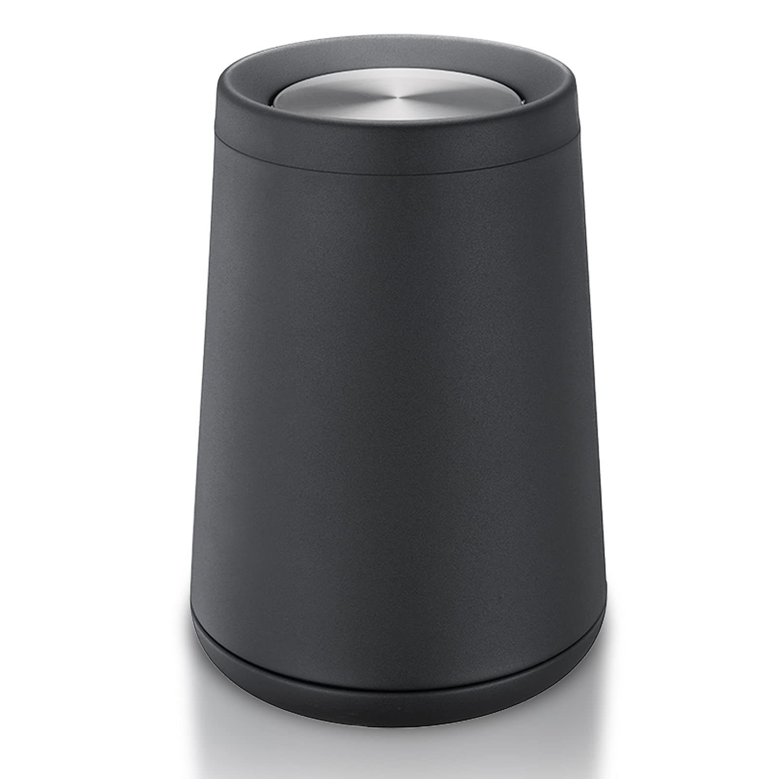 BRIEFHUMAN Household Swing Black Bathroom Trash Can,Brushed Stainless Steel,10 L/3 Gallen,Garbage Can with Flipping Lid, for Indoor or Commercial Use, Kitchen,Modern,Living Room,Bedroom