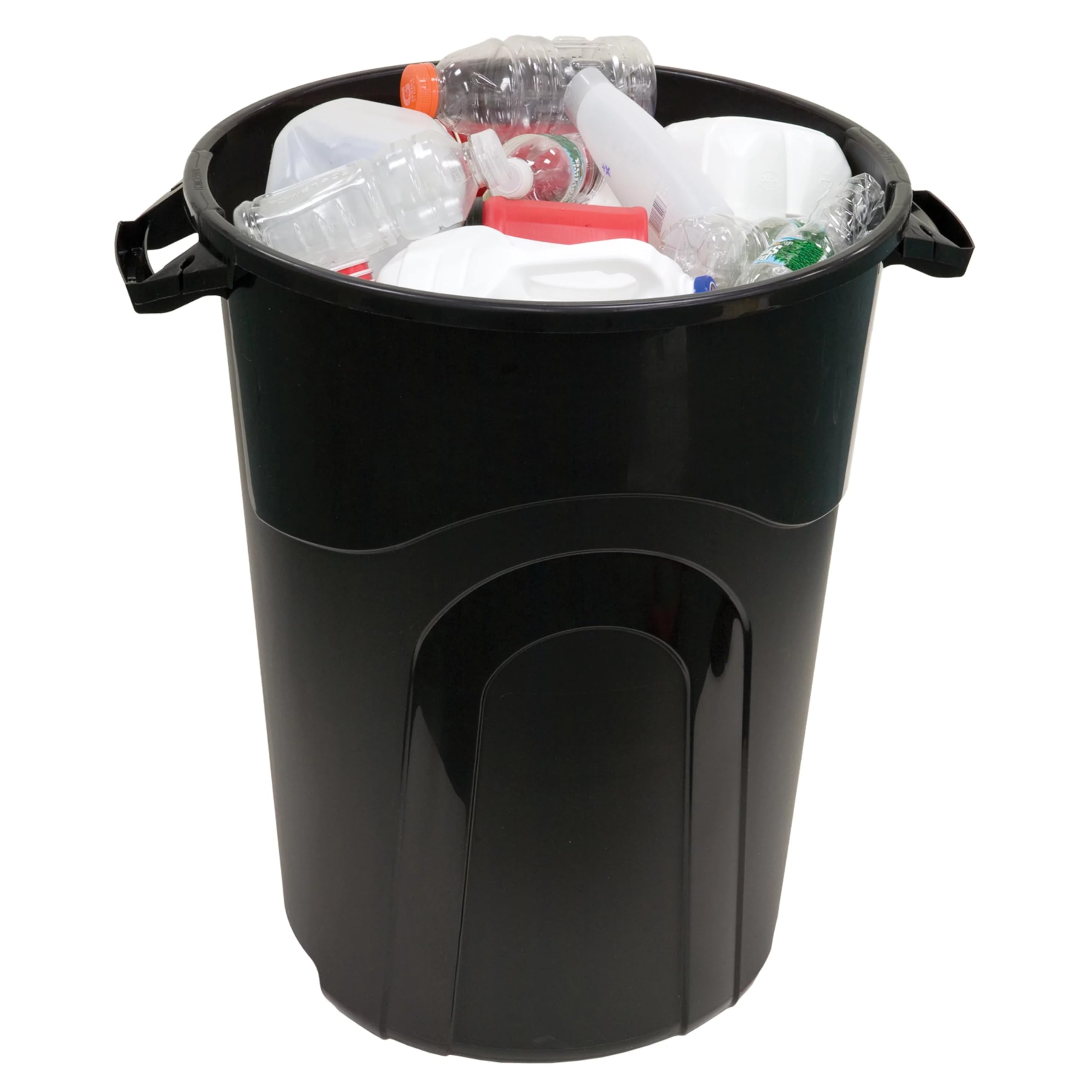 Akaccc 32 Gallon Heavy Duty Plastic Garbage Can, Included Lid, Indoor/Outdoor, Black
