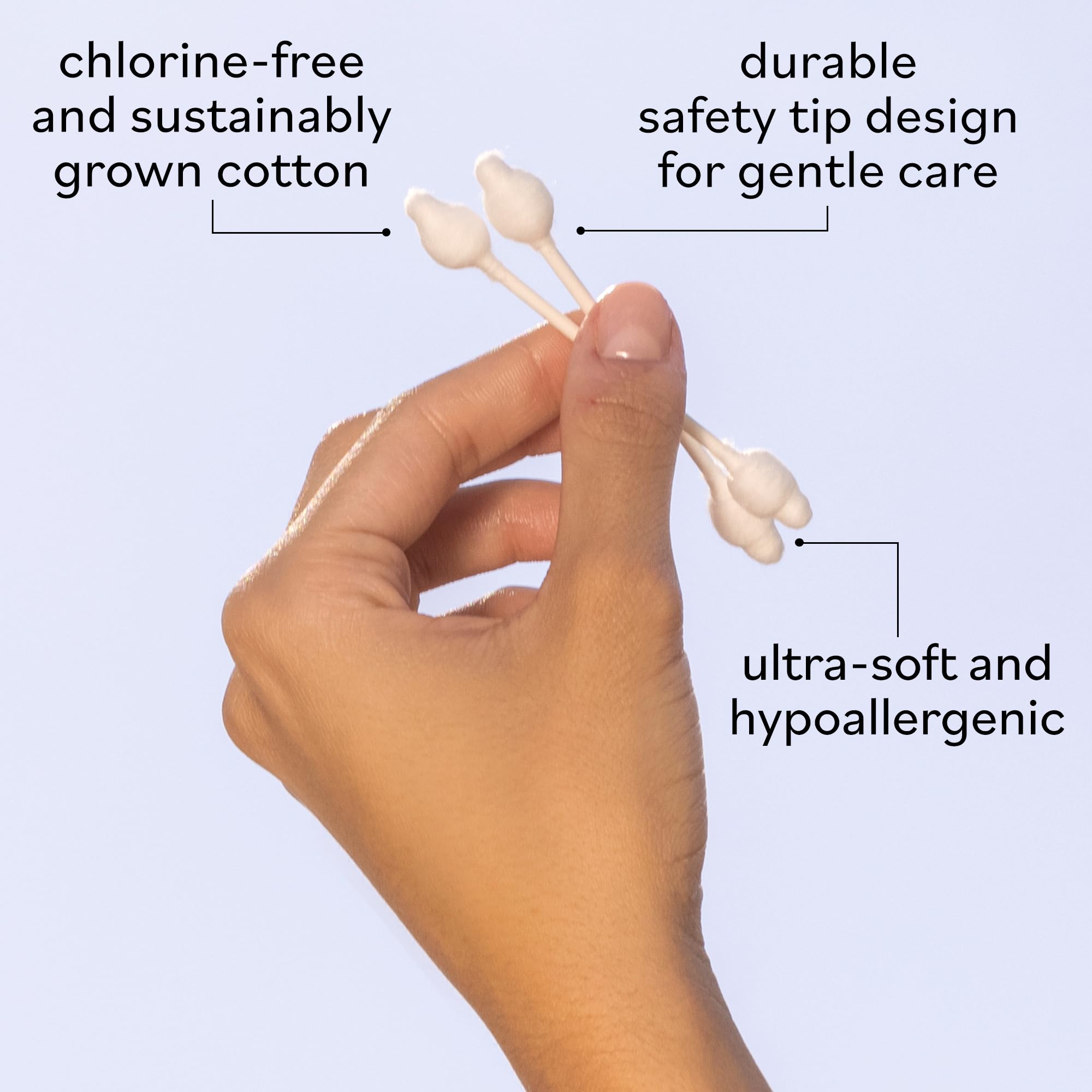 Sky Organics Organic Baby Cotton Swabs for Baby, 100% Pure Organic Cotton, GOTS Certified Organic Cotton, 60 Count