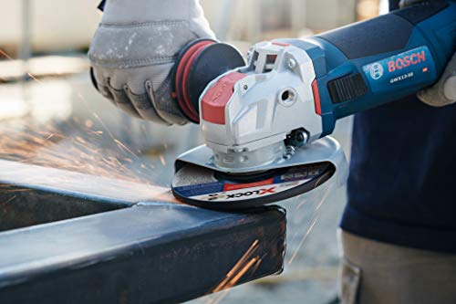 Bosch GWX13-50VSP 5 In. X-LOCK Variable-Speed Angle Grinder with Paddle Switch with TCWX27S500 5 In. x .045 In. X-LOCK Arbor Type 27A (ISO 42) 60 Grit Fast Metal/Stainless Cutting Abrasive Wheel