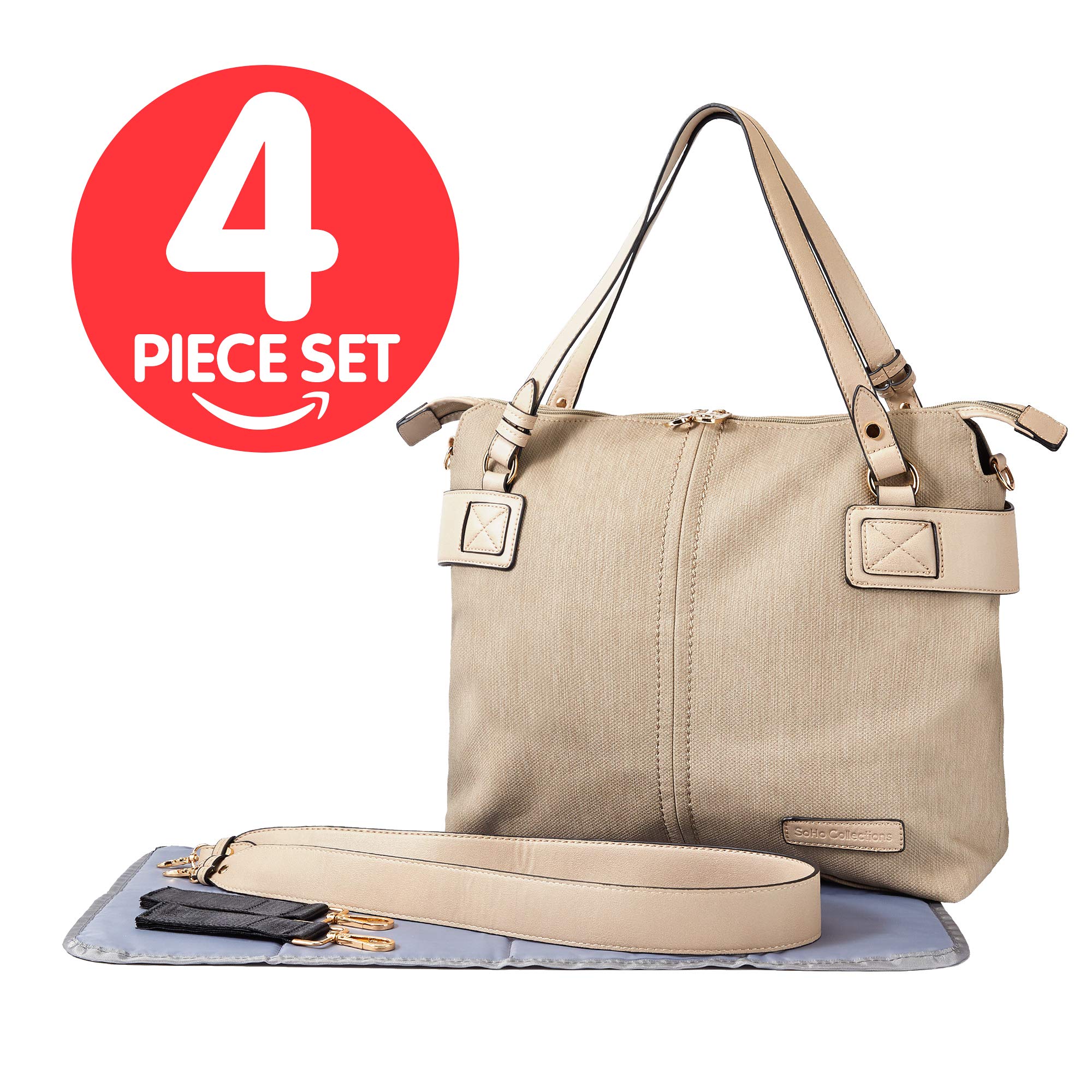SoHo Lansing Vegan Leather Diaper Bag 4Pc Purse