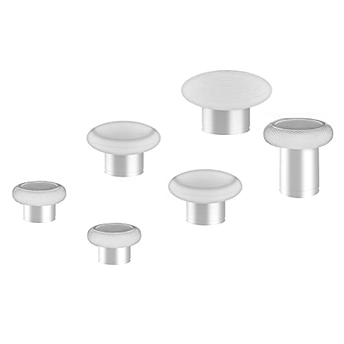 E-MODS GAMING 6 in 1 Metal Thumbsticks Replacement for Elite Series 2 Controllers Xbox One (Model1797) - Thumb Sticks for Elite Series 2 Core (White)