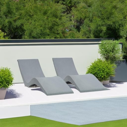 Aqua Outdoors - in-Pool Chaise Lounger - Pool & Sun Shelf Lounge Chair - Designed for Water Depths Up to 9β - Compatible with All Pool Types - Poolside & Sun Deck Tanning - Set of 2 - Gray Granite