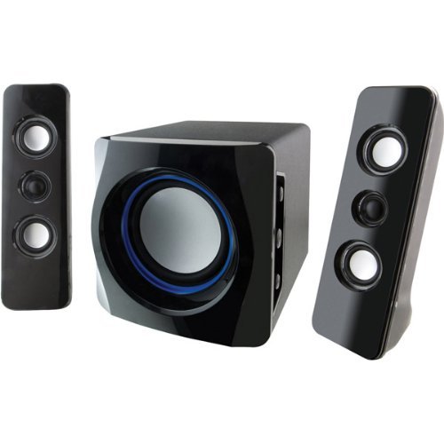 iLive Bluetooth Speaker System with Built-In Subwoofer, 7.28 x 8.86 x 7.28 Inches, Black (iHB23B)