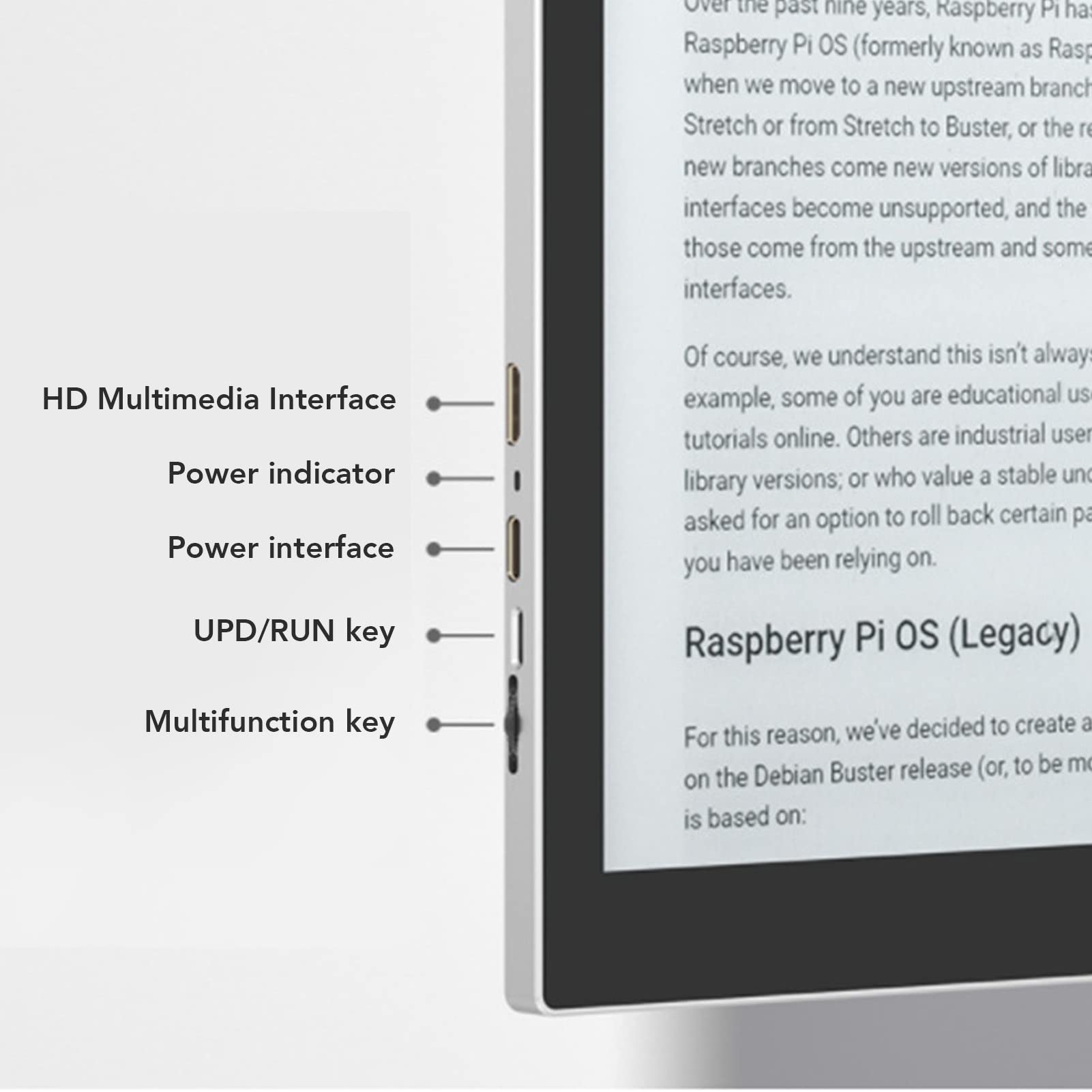 AMONIDA E Paper Monitor, Ink Display 100-240V VESA Interface Support PC Multiple Modes (US Plug)