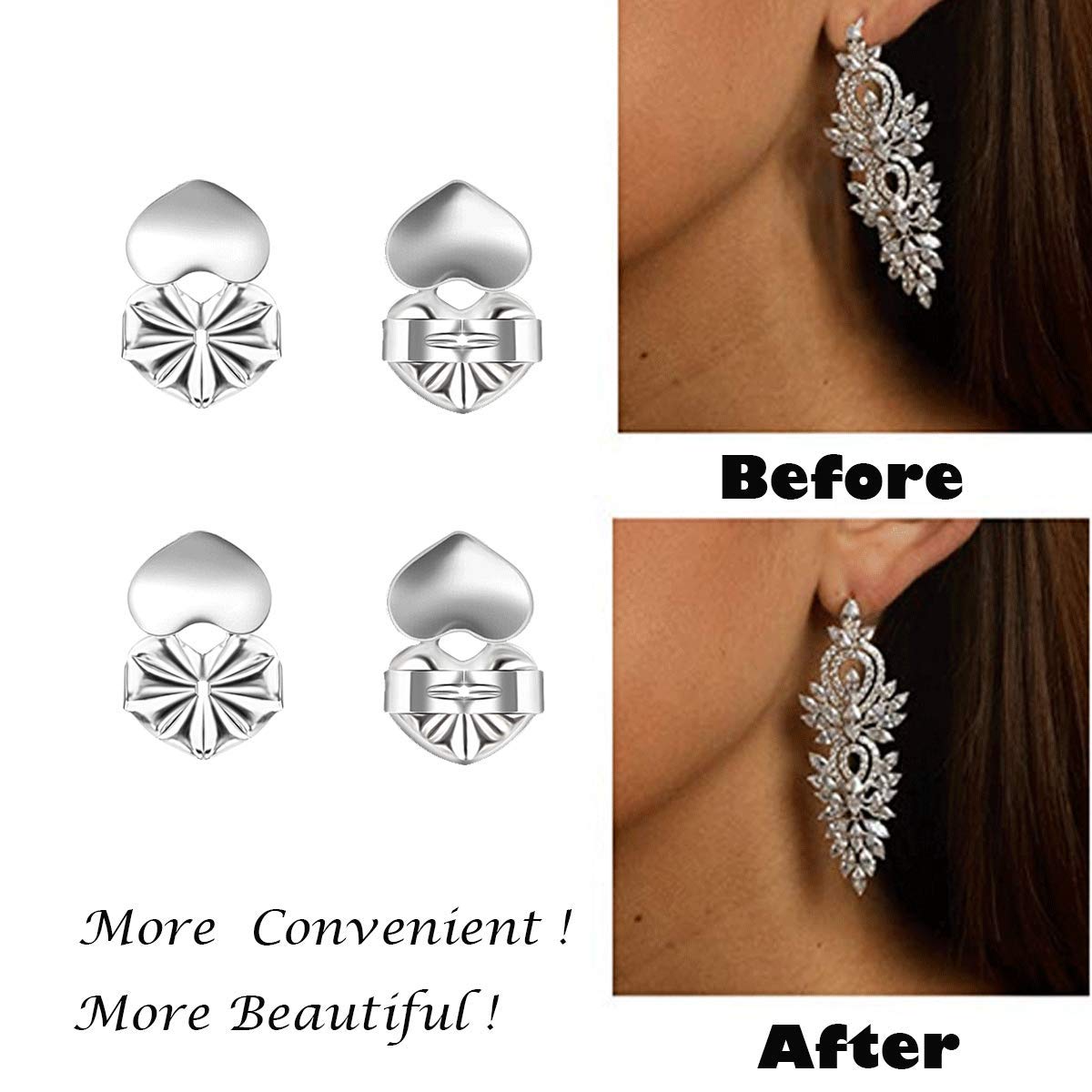 Advanced Premium Quality Earring Lifters | GIFT BOX SET | Back Lobe Ear Support,