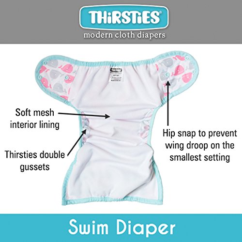 Thirsties Reusable Swim Diaper, Snap Closure, Palm Paradise Size One (6-18 lbs)