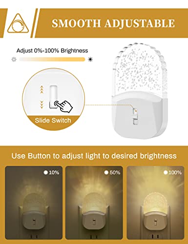 DORESshop LED Night Light, Baby Night Light [4 Pack], Plug in Night Light with Auto Dusk to Dawn Sensor, Adjustable Brightness Night Light for Kids, Bathroom, Bedroom, Nursery Room, Soft White 3000k