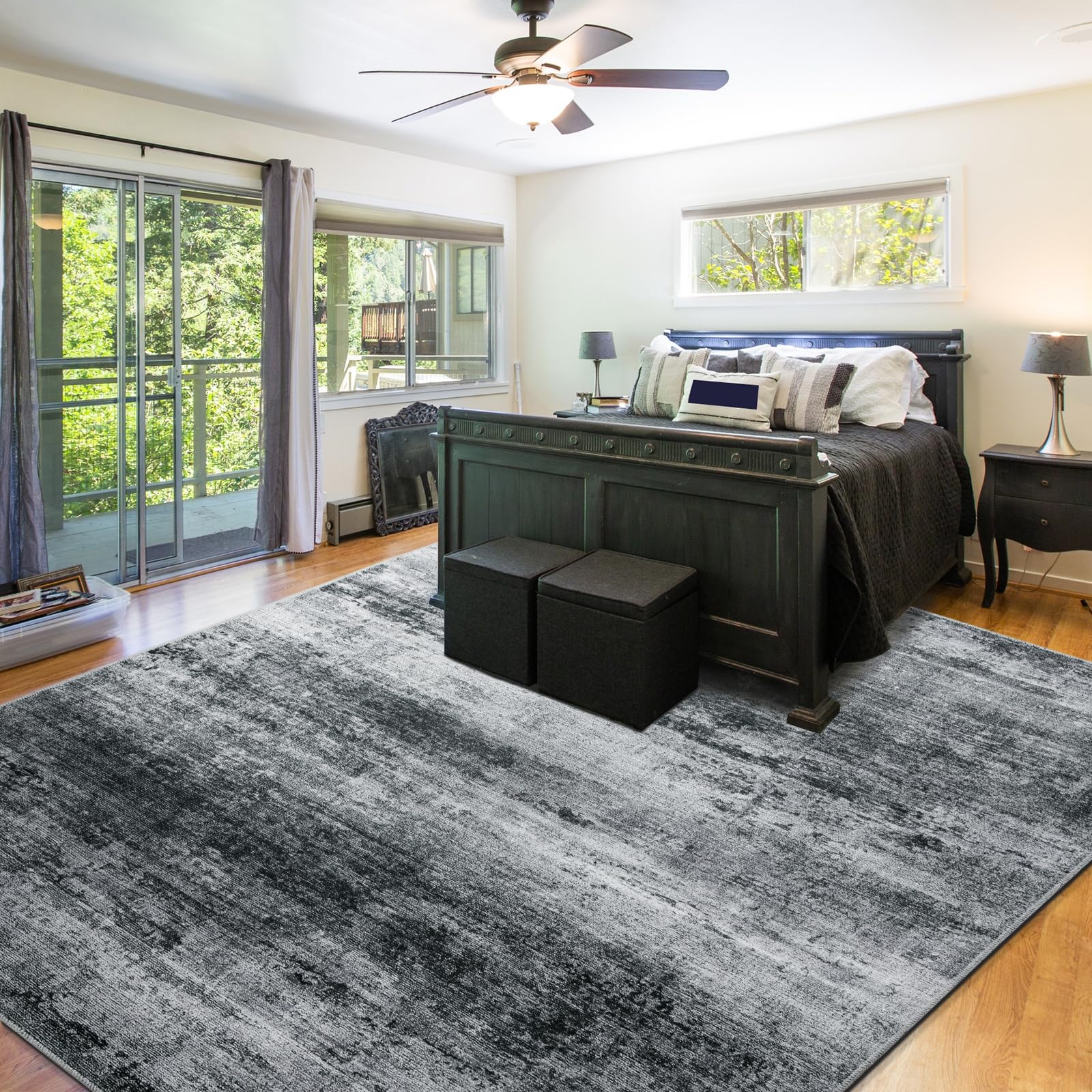 BALAPET 10x14 Modern Abstract Area Rug for Living Room Bedroom, Large Machine Washable Boho Floor Carpet with Non-Slip Backing for Indoor Office Dining Room, Home Deco Non-Shedding