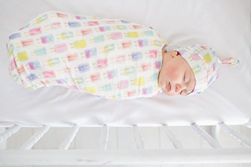 Large Premium Knit Baby Swaddle Receiving Blanket "Summer" by Copper Pearl