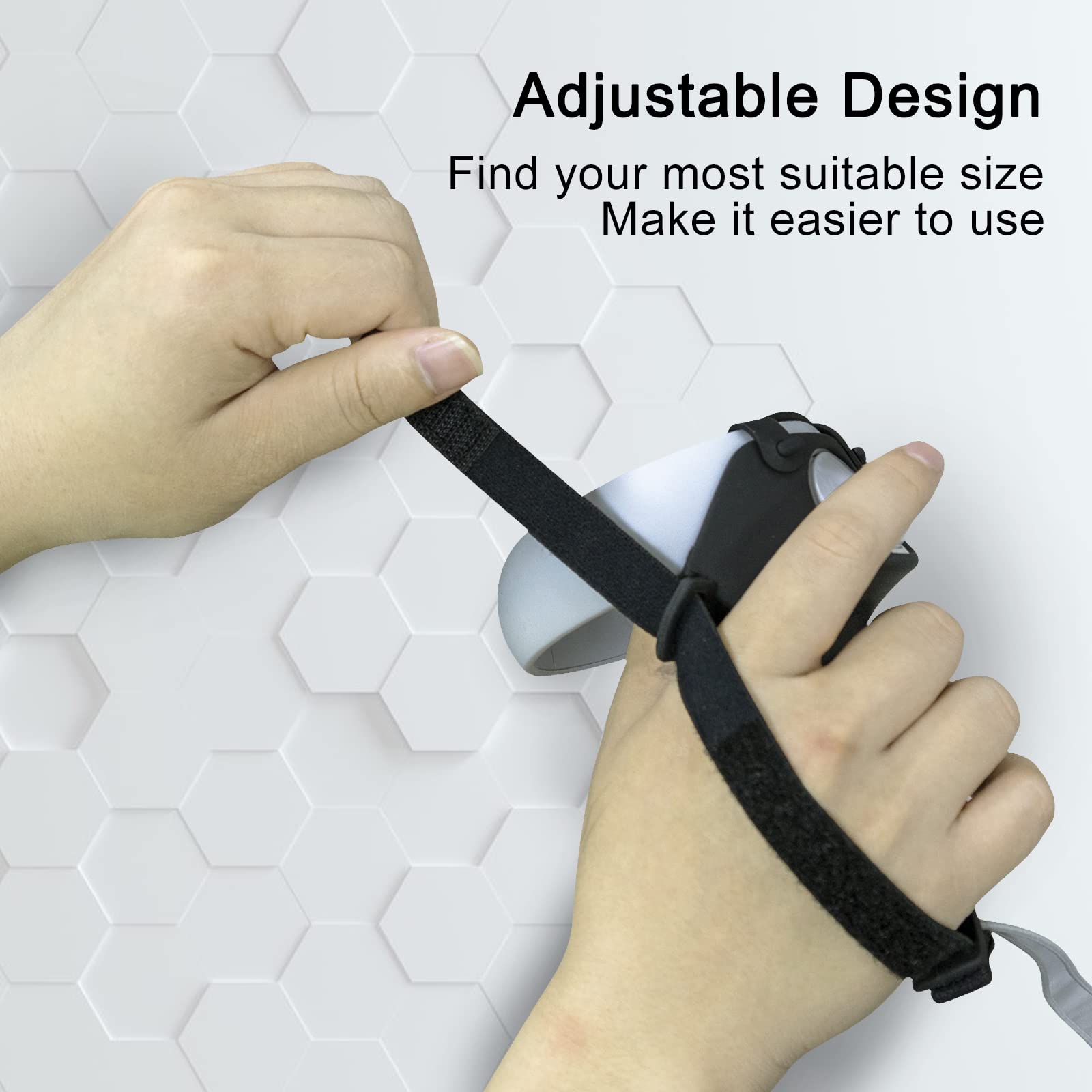 8VR for Oculus Quest 2 Accessories, Controller Grips Cover with Nylon Adjustable Knuckle Strap, VR Shell Protective Cover Anti Scratch Anti Dust Silicone Front Face Cover, Compatible with Quest 2