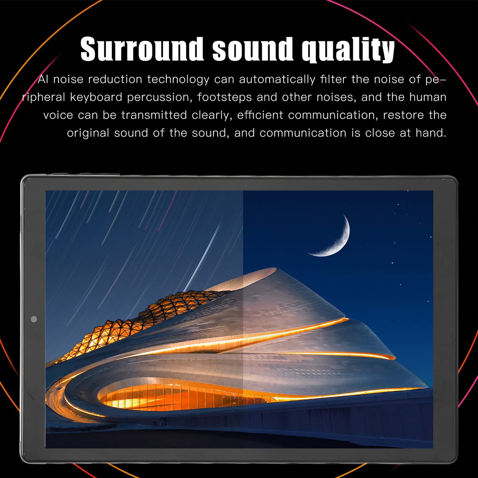 AMONIDA Tablet PC, HD Tablet Stand Call Support Fast Charging 100-240V Night Reading Mode 5G WiFi for Kids to Study (US Plug)