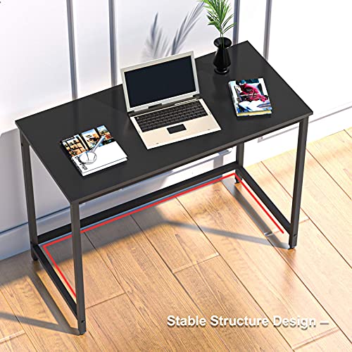 Weehom Small Computer Desk Study Writing Desk for Home Office Pc Notebook Table Workstation Stand 39 Inches Metal Leg Black