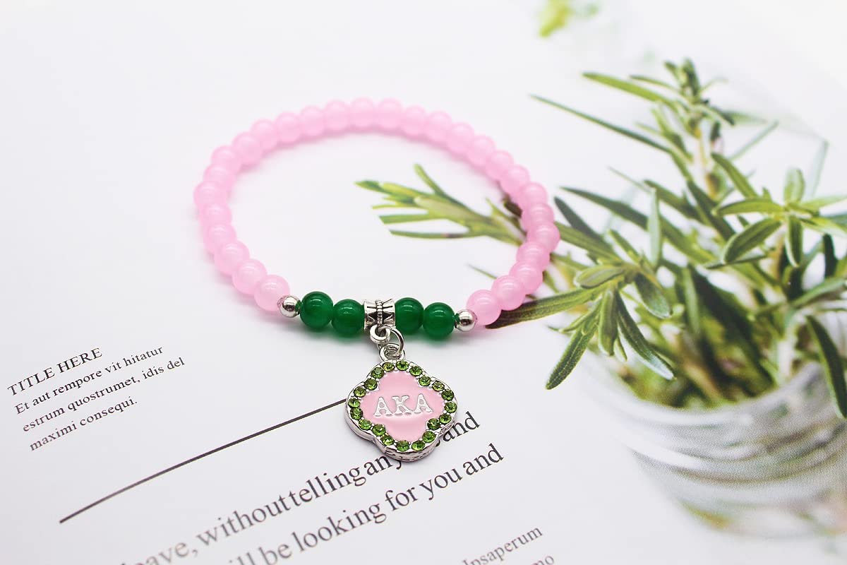 Akash Bracelet For Women Girls Sorority Gift Pearl Bracelets In Pink Gift Box, One Size