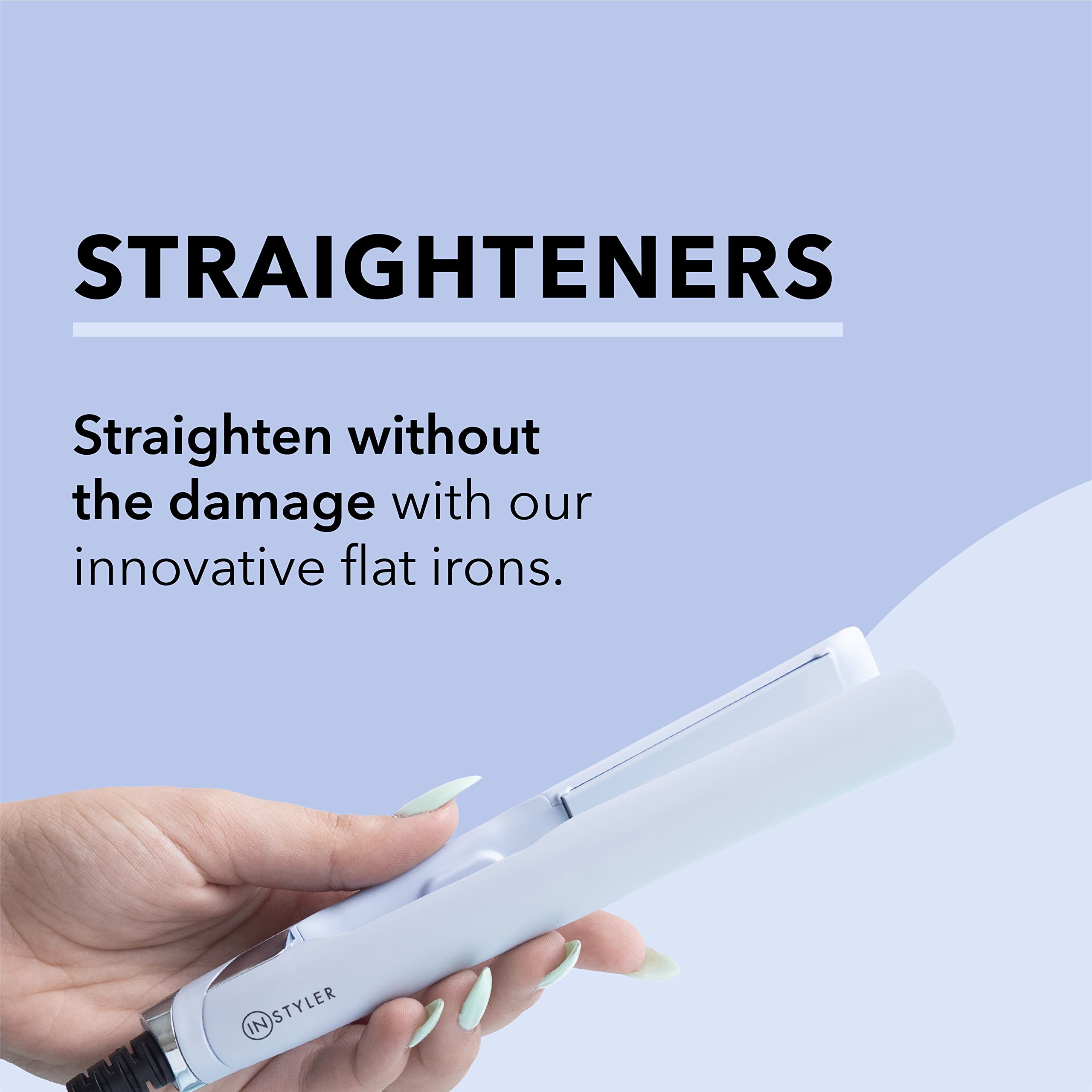 InStyler Freestyle 1” Ionic Ceramic Styler Round Hair Brush - Straighten, Wave or Curl Hair with Ionic Tip Barrel & Ceramic Heated Bristles - Helps Reduce Frizz for Easy Styling