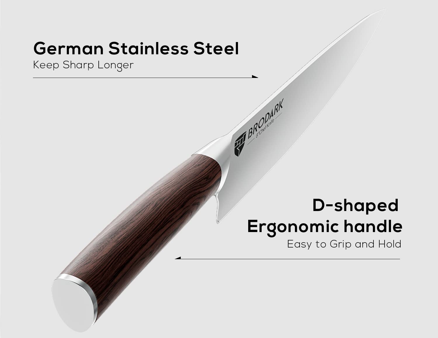 BRODARK Chef Knife Set Professional 6-Pieces Kitchen Knife, Ultra Sharp German Stainless Steel Cooking Knife Set, Ergonomic Handle Full Tang Forged Gift with Premium Box