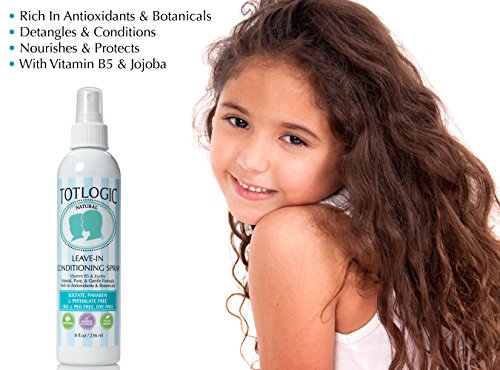 TotLogic Sulfate Free Hair and Scalp Care Set - Shampoo, Conditioner, & Detangling Spray - Gentle, Safe, Made with Natural Essential Oils and Botanicals