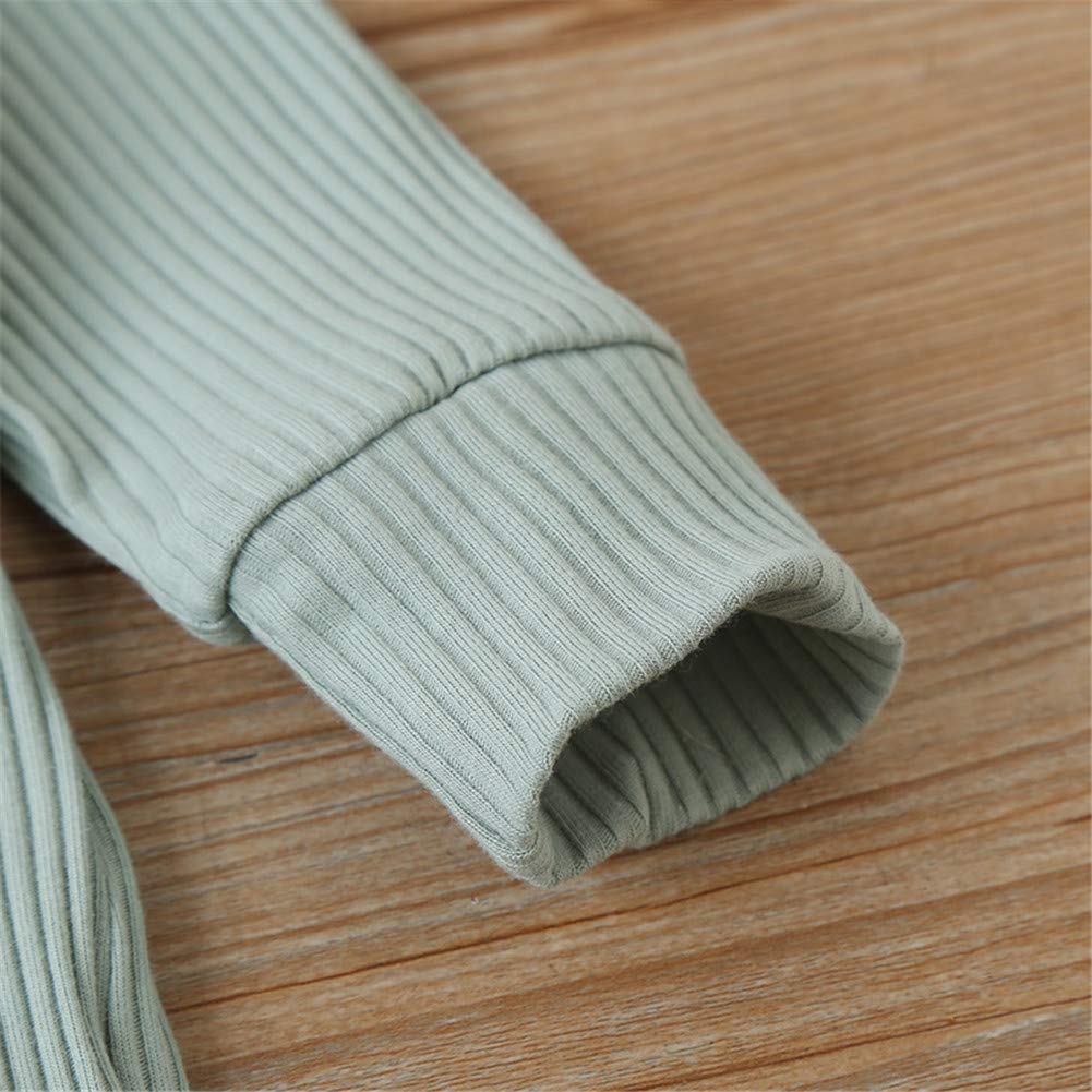 niceclould Newborn Baby Boy Girl Knitted Romper Jumpsuit Solid Long Sleeve Legging Bodysuit Playsuit Clothes Winter 0-18M (Light Green, 0-3 Months)
