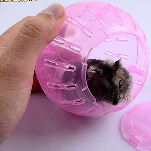 Giveme5 Pack of 3 Plastic Mini 4 inch Small Run Exercise Ball for Cute Hamster Gerbil Rat Mice Pet Jogging Play Toy (Color Random)