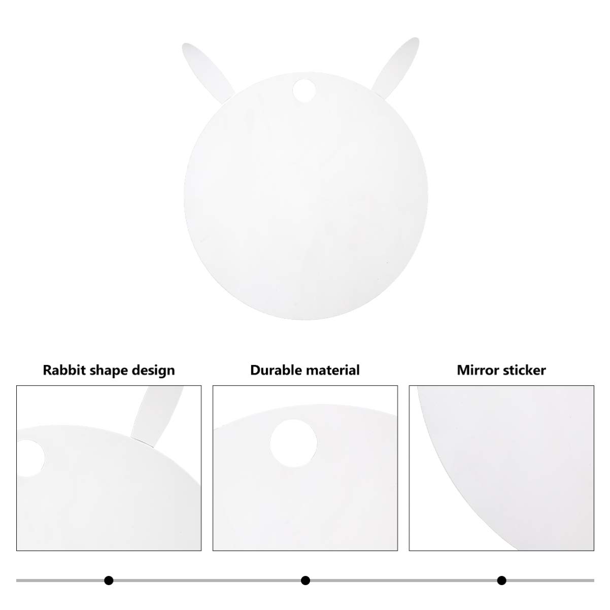 Adhesive Mirrors Wall Mirror Mirror Wall Stickers Acrylic Wall Decals Decoration Removable Rabbit Sign for Room Bathroom Living Room(Small Rabbit) Wall Mirror