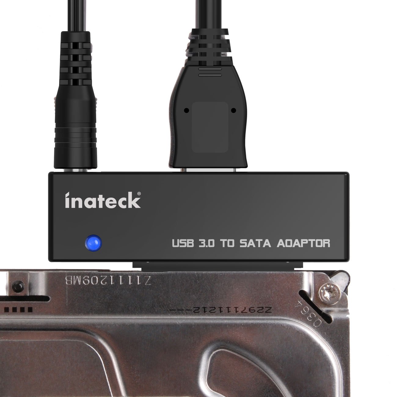 Inateck USB 3.0 to SATA III Hard Drive Adapter Converter for 2.5/3.5 Inch SSD and HDD, Power Adapter Included, UA1001