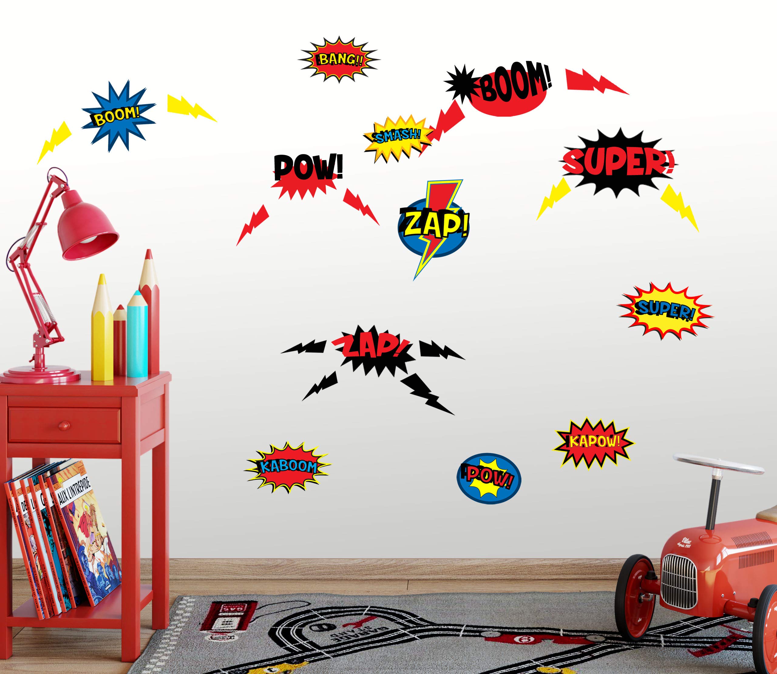 Superhero Boys Room Wall Decals Decor Stickers Teenager Decorations for Bedroom (Superhero)