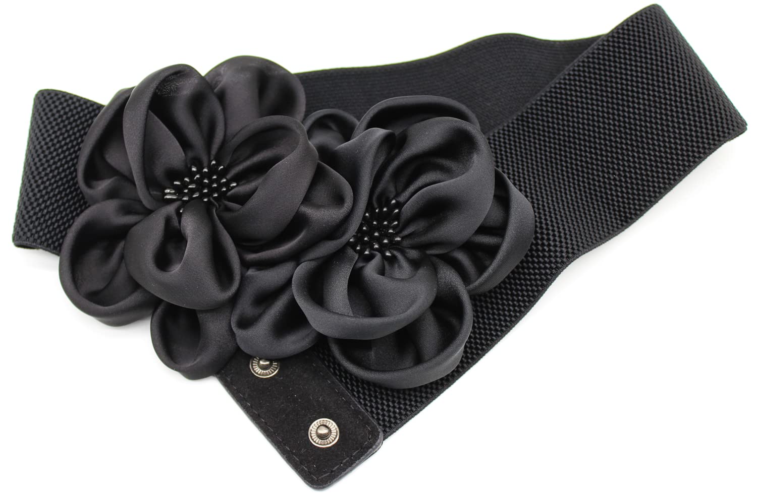 ALAIX Women's Wide Belt Stretchy Chunky Waist Belt Dress Belts Big Flower Cinch Belts Elastic Belts for Women