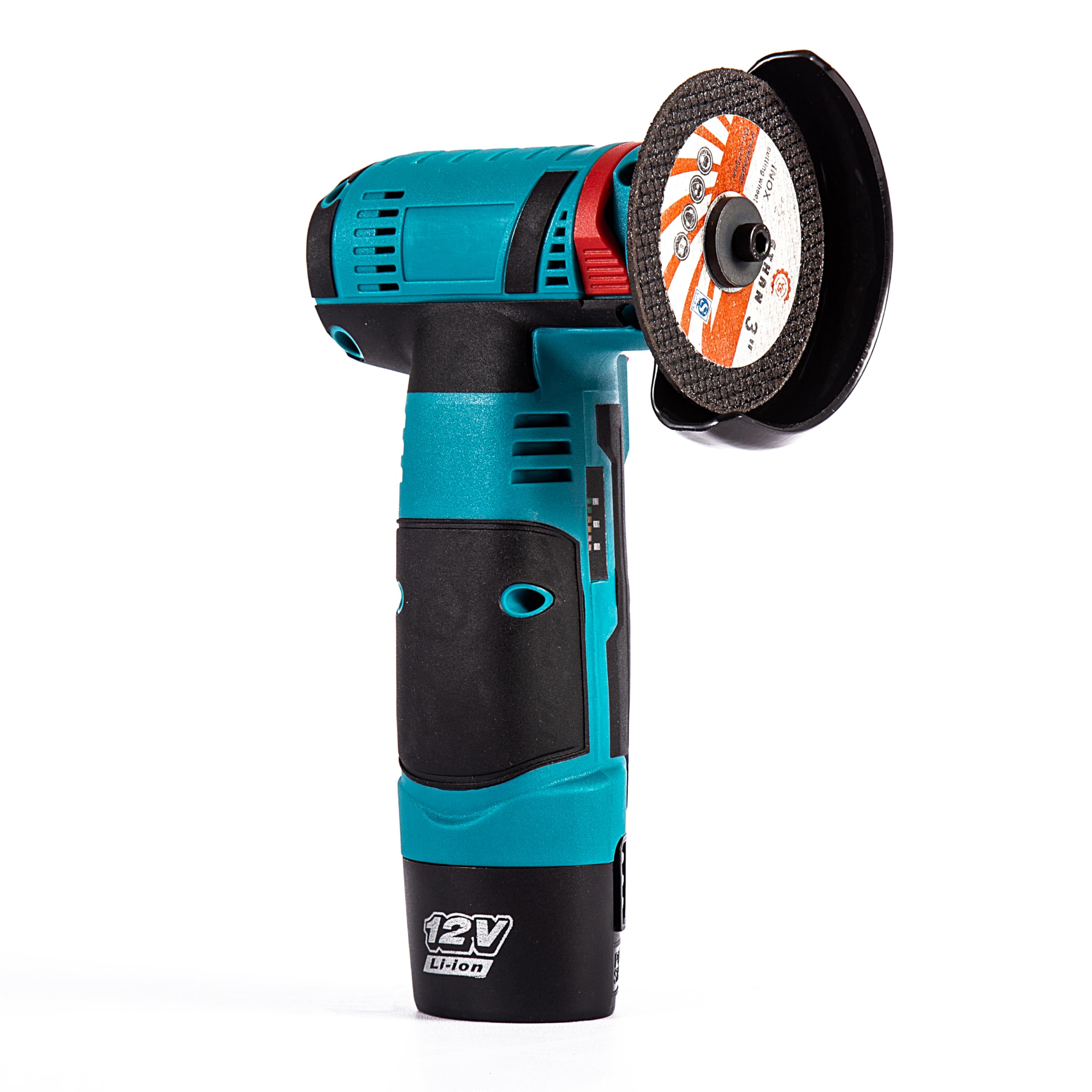 Housiwill Angle Grinder Tool, Mini Angle Grinder, Cordless Electric Angle Grinding Tool 12V 19500RPM with 2PCS 2000mAh Battery, Nylon Cutting Blade-s/Grinding Disc/Metal Cutting Disc (Green+blue)