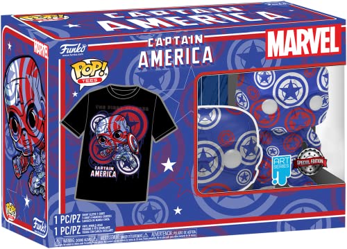 Captain america Marvel Patriotic Age (Art Series) - Pop! & Tee Men's Funko Pop! Standard M